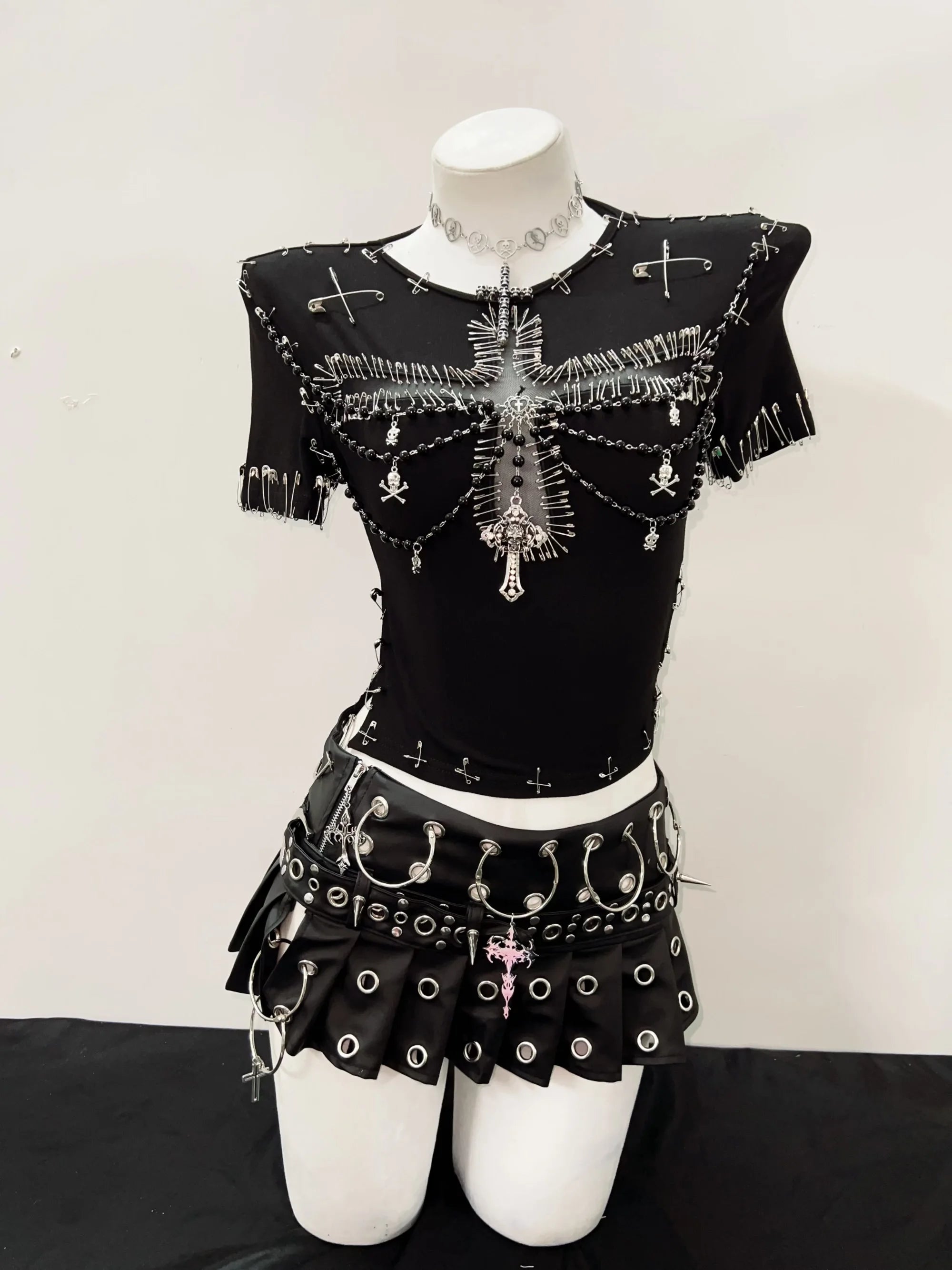 Crucifix Chains Punk Outfit Set – Juneptune
