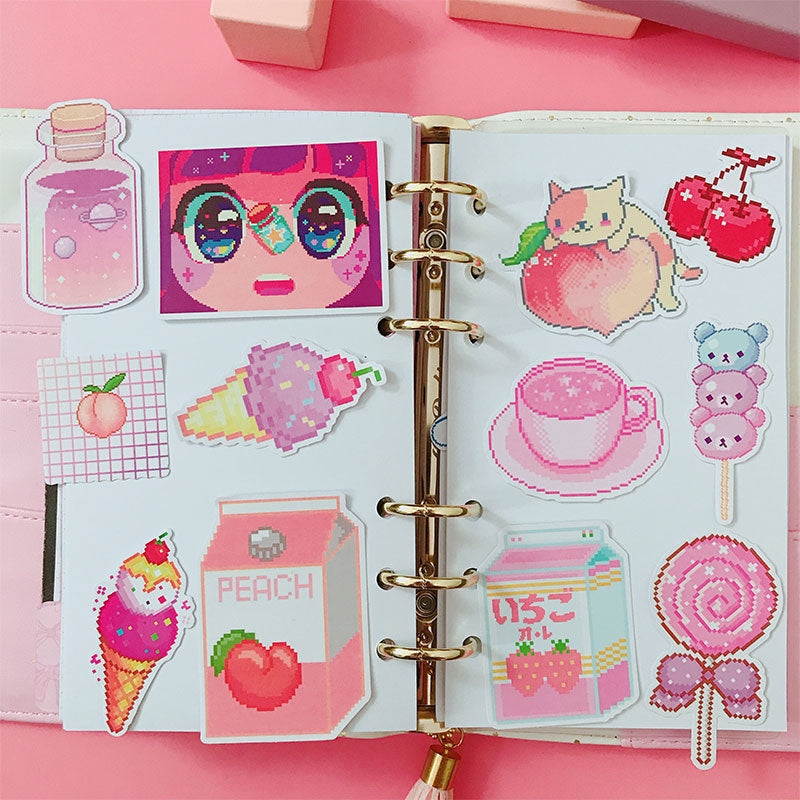 Pink Pixel Stickers – Juneptune