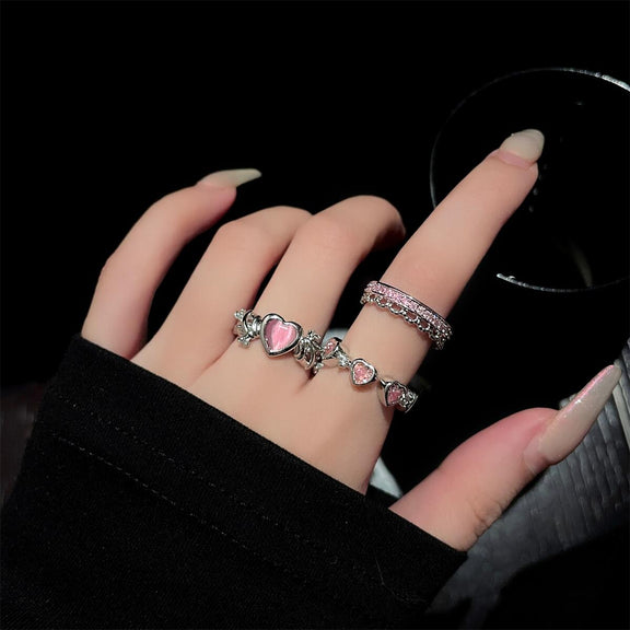 Princess Pink Adjustable Rings – Juneptune