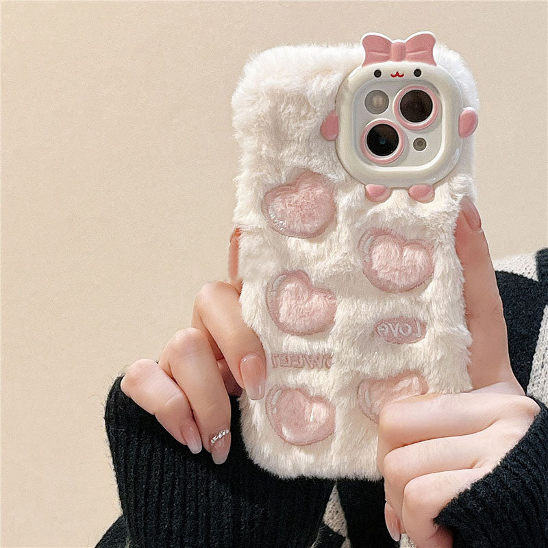 Kawaii Heart Fluffy iPhone Case – Juneptune