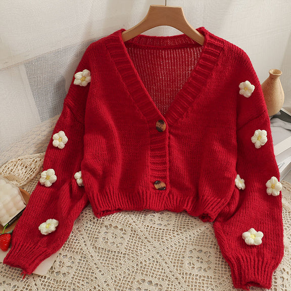 Knitted Flower Cardigan – Juneptune