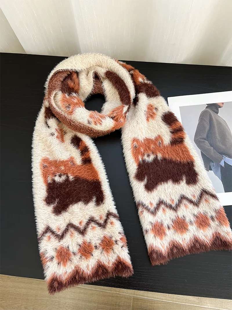 Cinnamon Red Panda Cozy Knit Scarf – Juneptune
