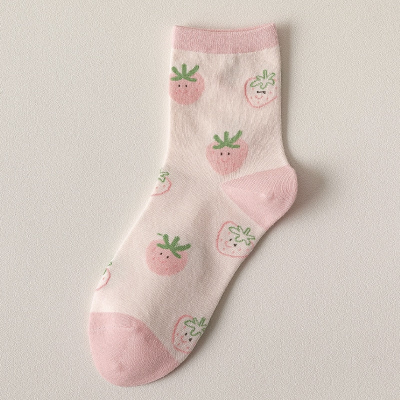 Pink Strawberry Socks – Juneptune