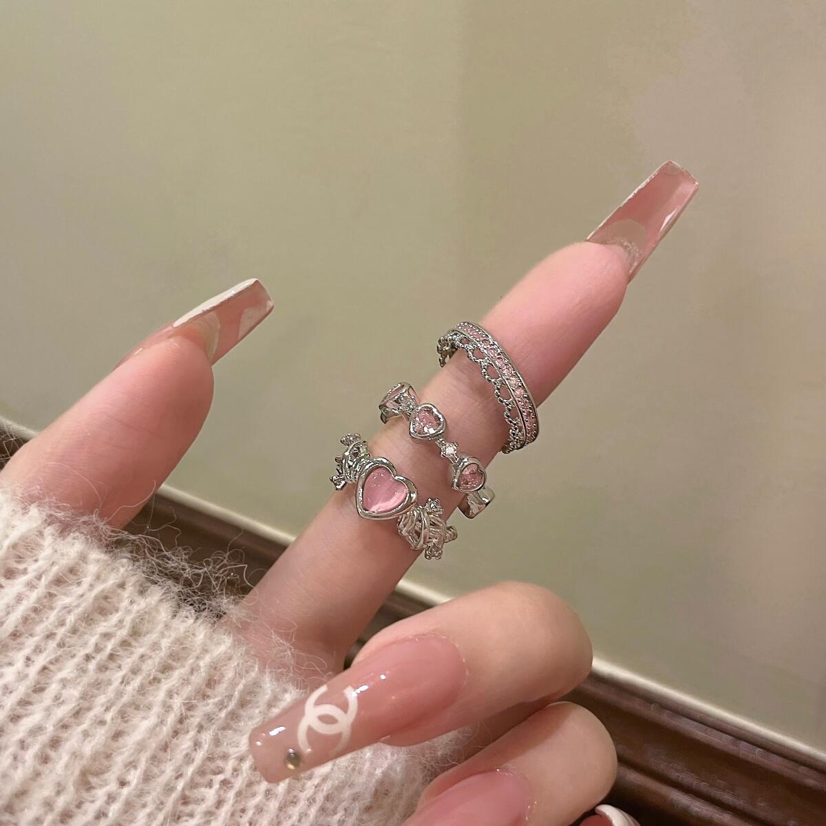 Princess Pink Adjustable Rings – Juneptune