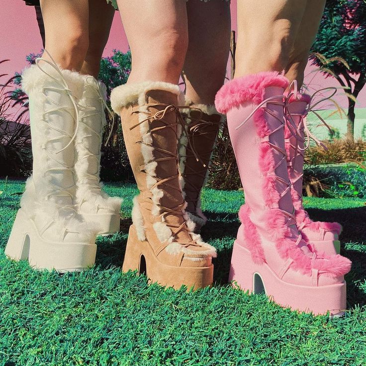 Kawaii Fur Platform Boots – Juneptune