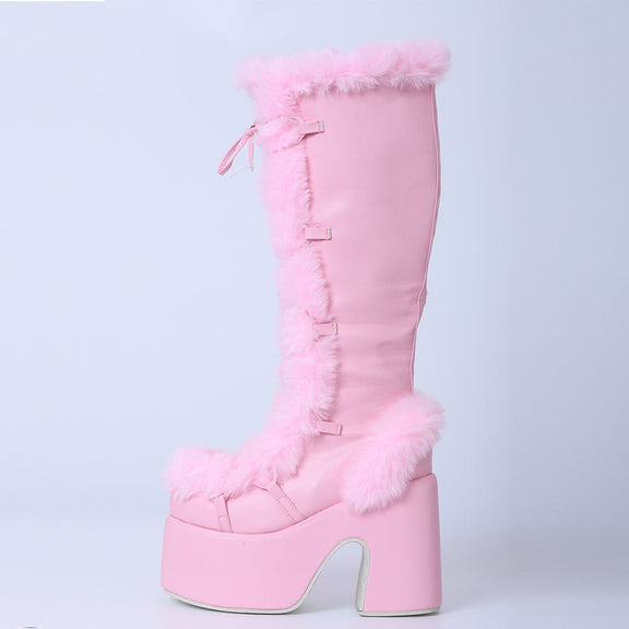 Kawaii Fur Platform Boots – Juneptune