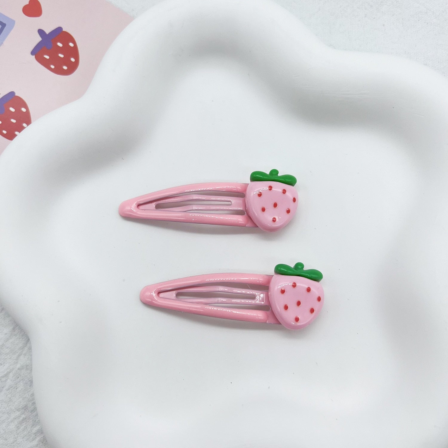 Pink Strawberry Hair Clips – Juneptune