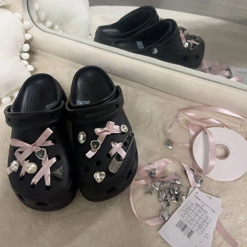 Pink Ribbon Crocs Accessories – Juneptune
