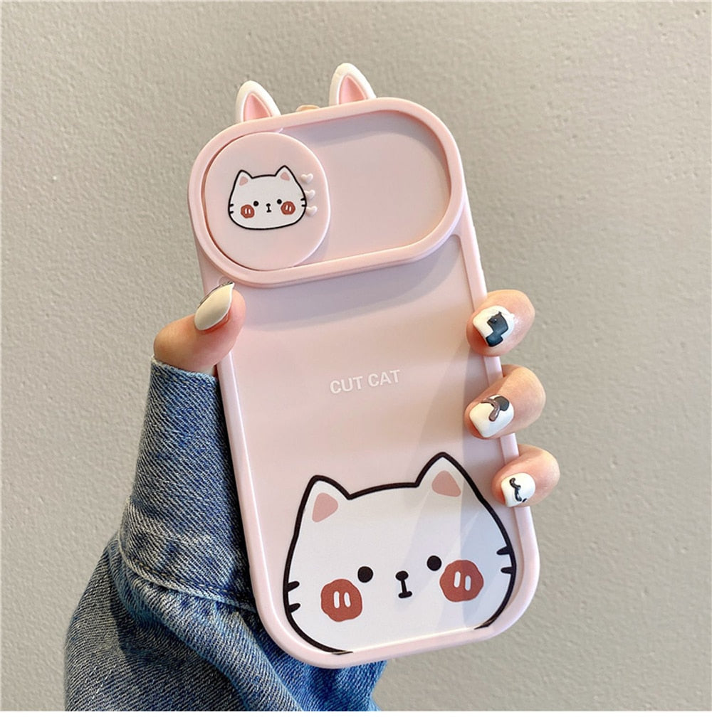 Kawaii Animal iPhone Case With Camera Cover – Juneptune