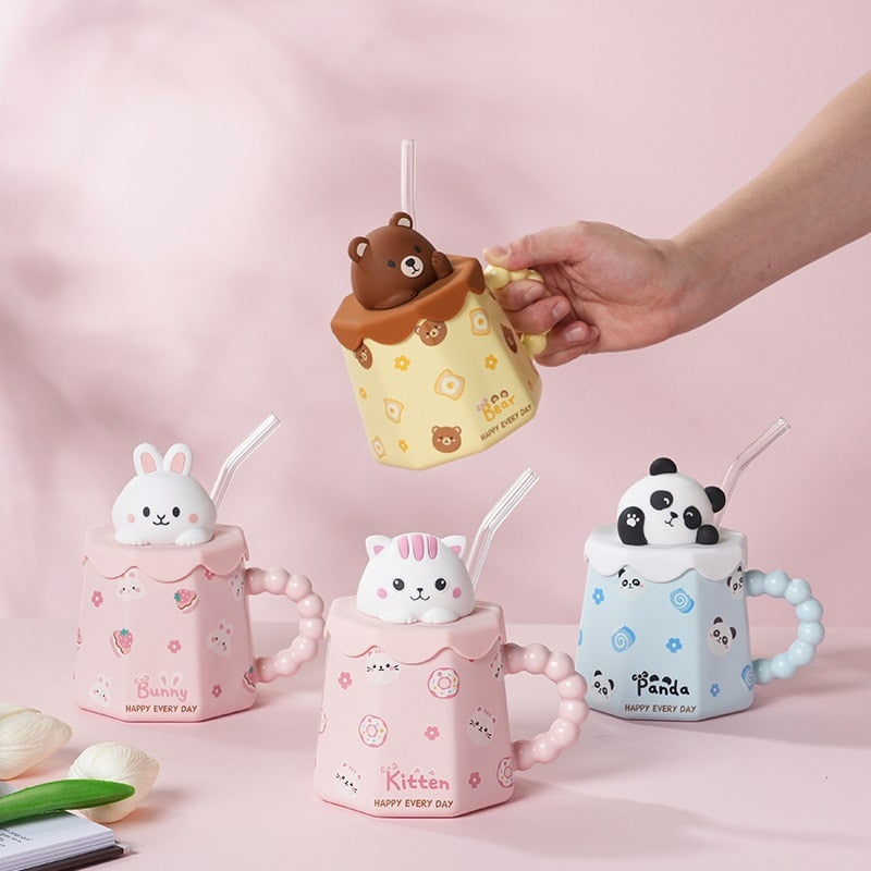 Kawaii Animal Ceramic Mug – Juneptune