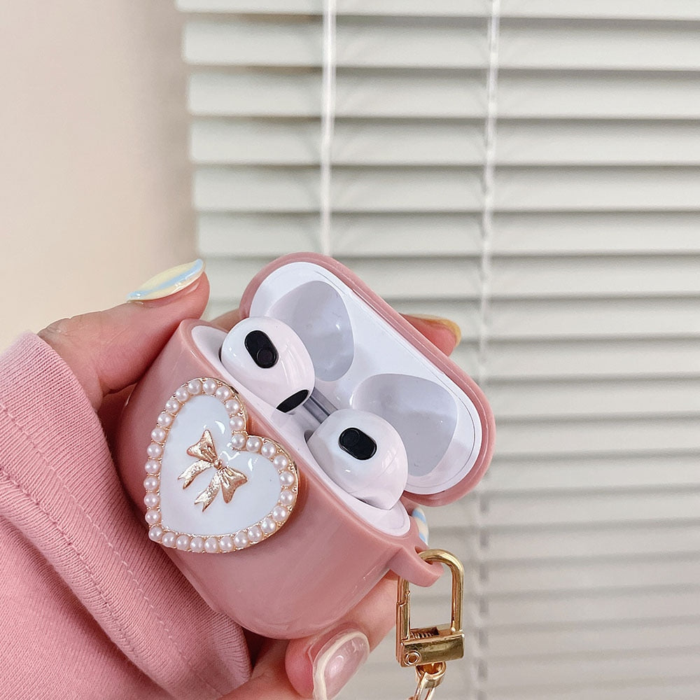 Coquette Cute Pink Heart Airpods Case – Juneptune
