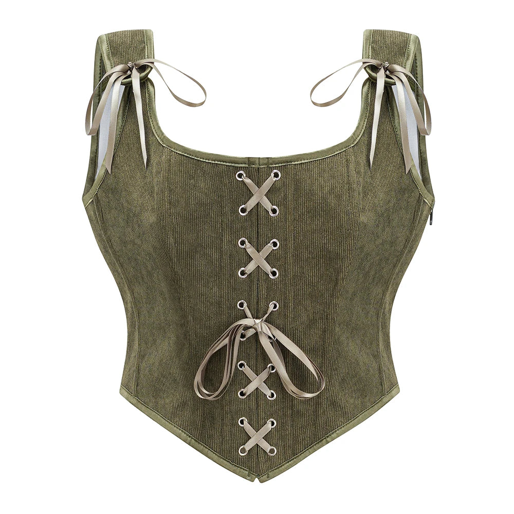 Vintage Victorian Style Lace-Up Corset Tank – Juneptune