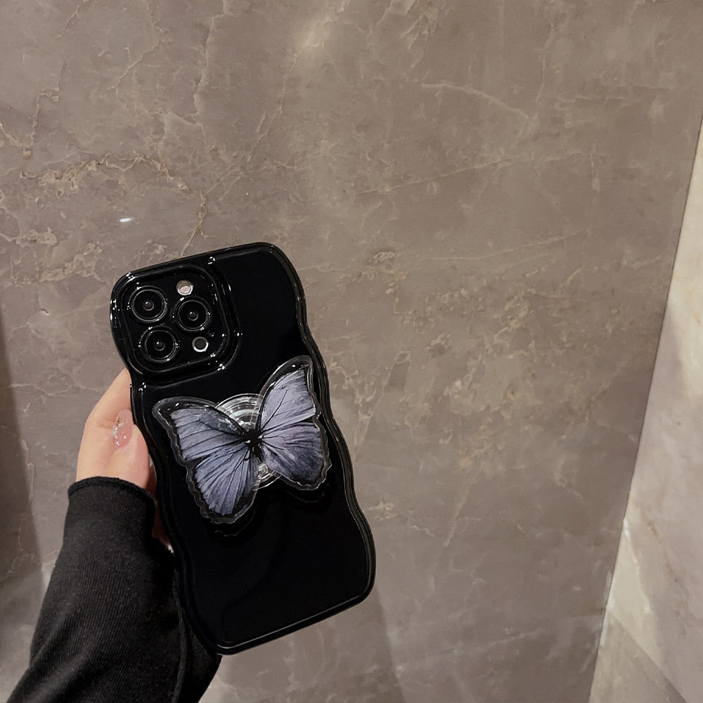 Black Butterfly iPhone Case With Grip – Juneptune