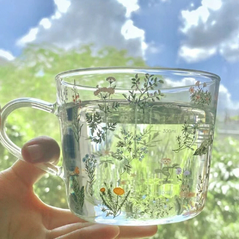 Floral Glass Cup – Juneptune