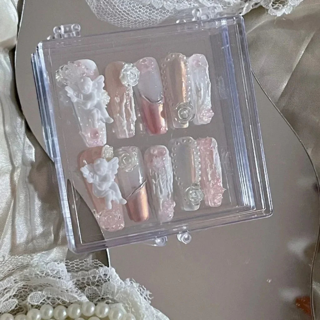 Angelic Royal Pink Nails Set – Juneptune