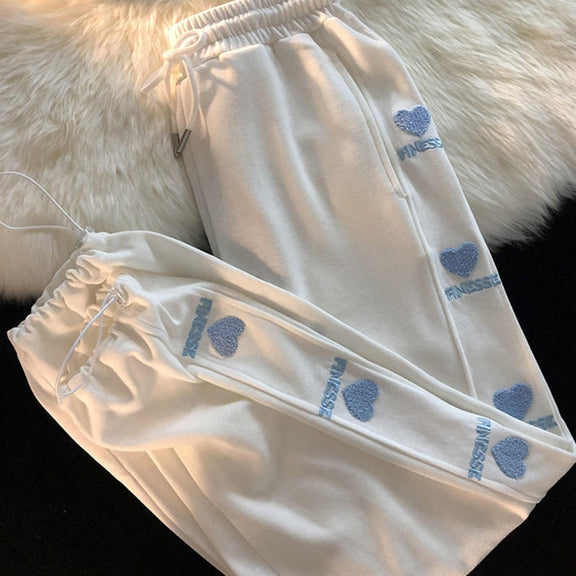 Heart Embroidery Sweatpants – Juneptune
