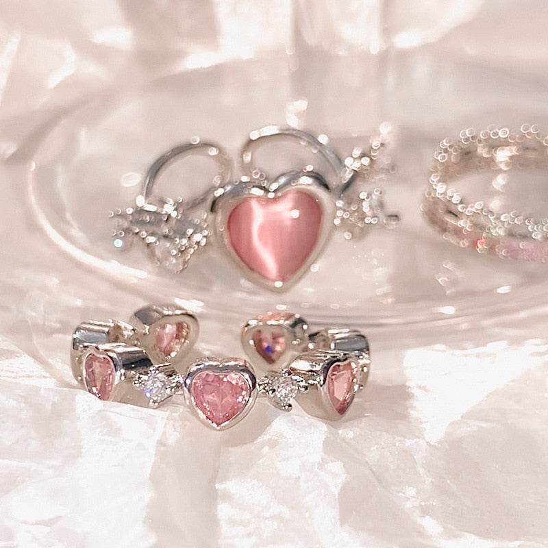 Princess Pink Adjustable Rings – Juneptune