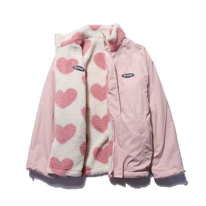Fluffy Heart Double Sided Jacket – Juneptune