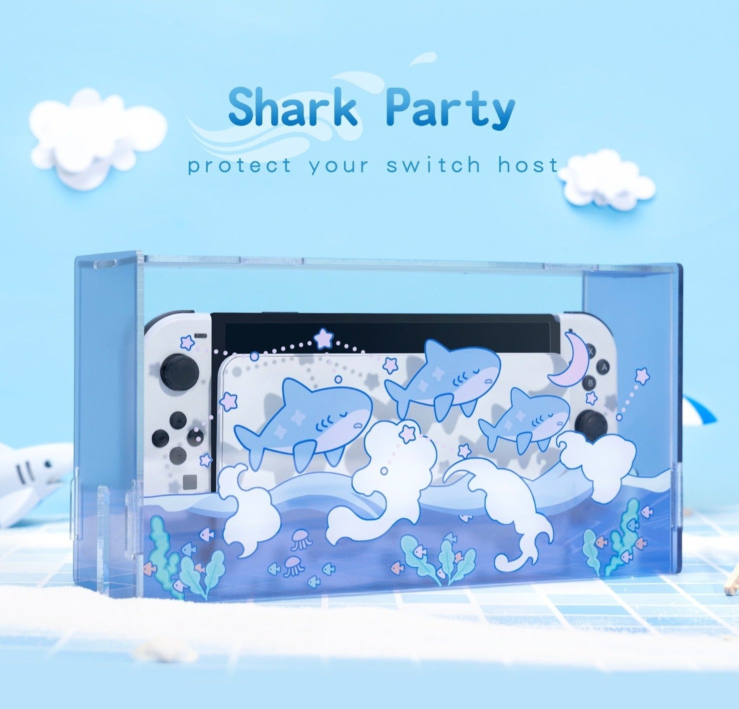Shark Party Nintendo Switch Dust Cover – Juneptune