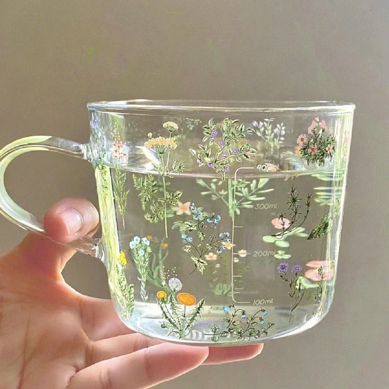 Floral Glass Cup – Juneptune
